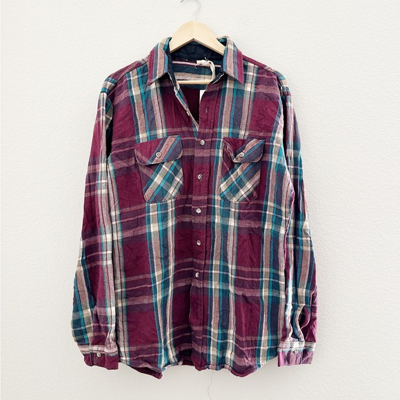Urban Outfitters | Tops | New Uo Urban Renewal Red Multi Plaid Flannel ...